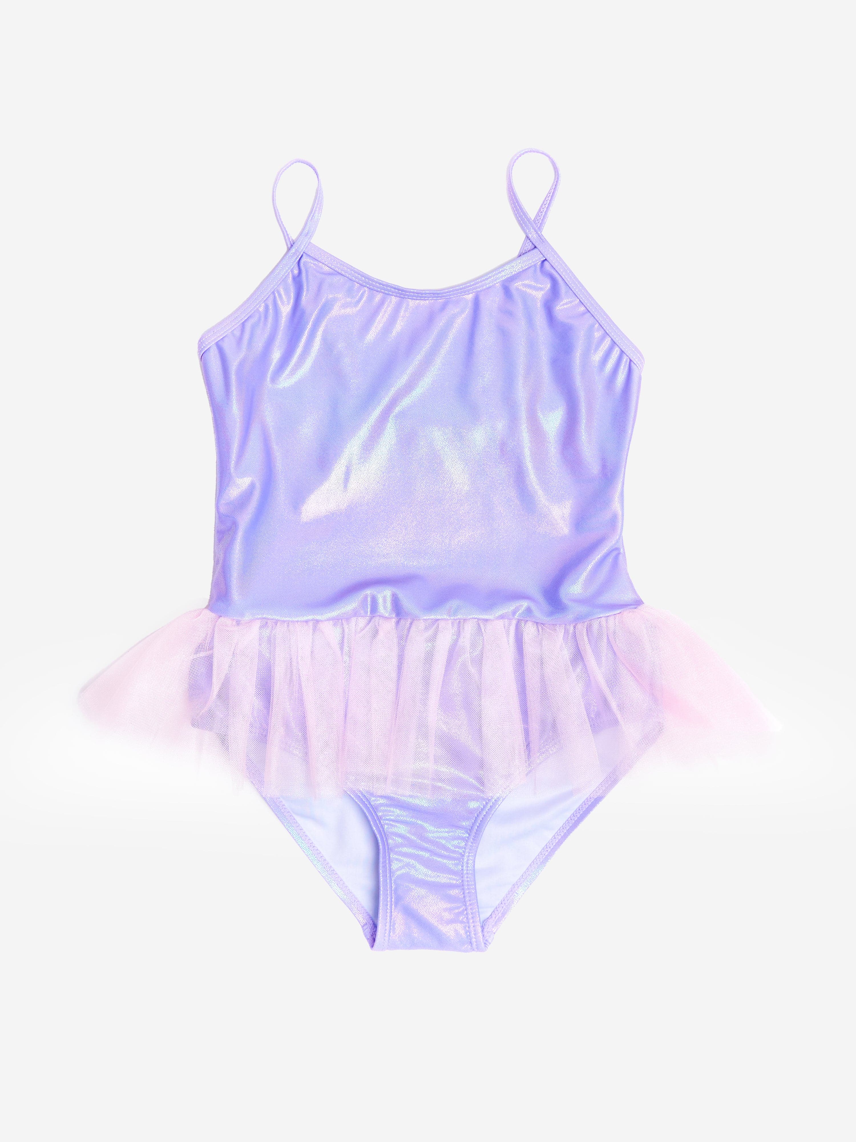 Girls Tutu Swimsuit in Purple (UPF50+) | Childsplay Clothing