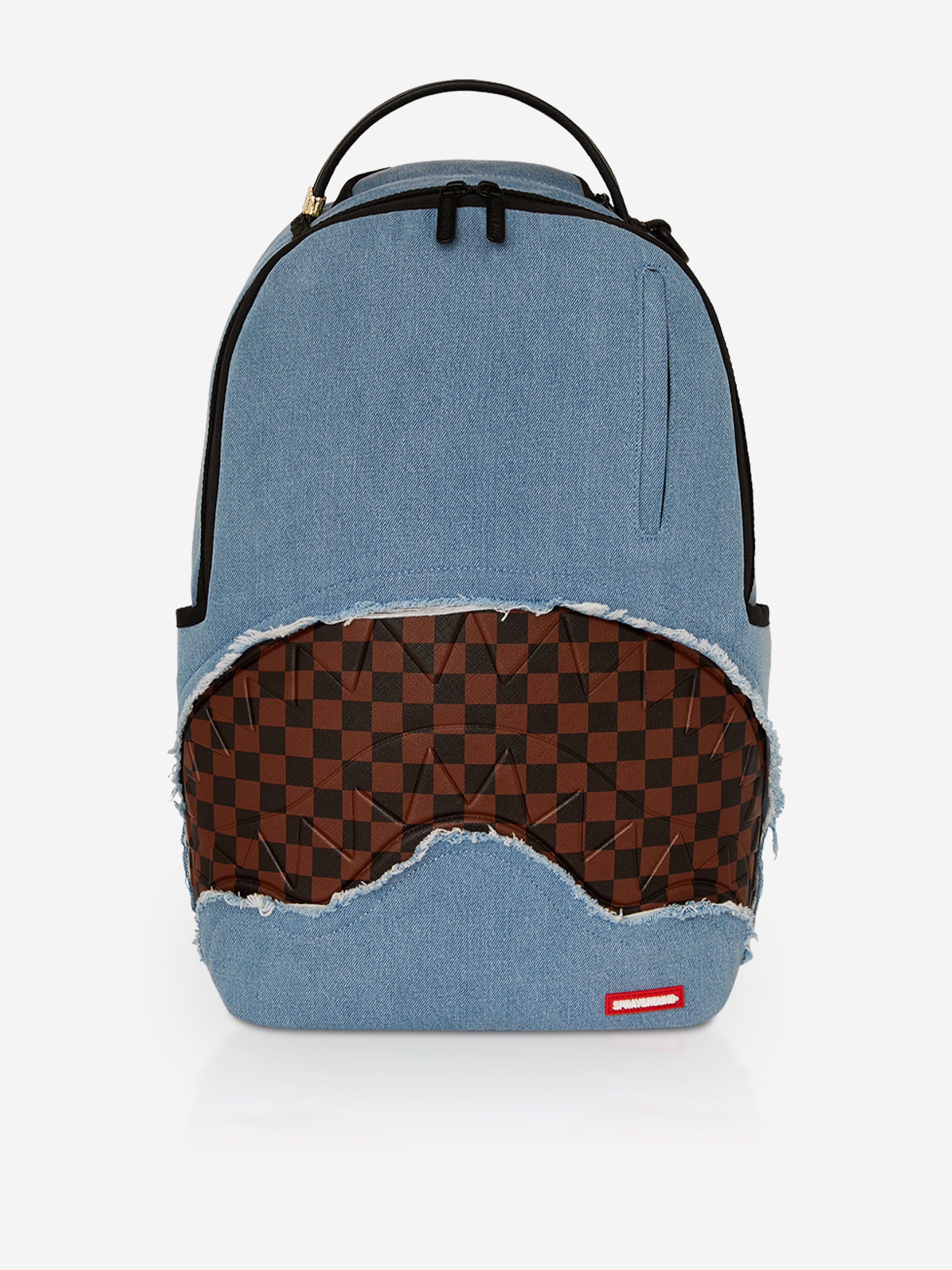 Sprayground Kids Denim Shark Bite DLXSV Backpack in Blue (45.72cm ...