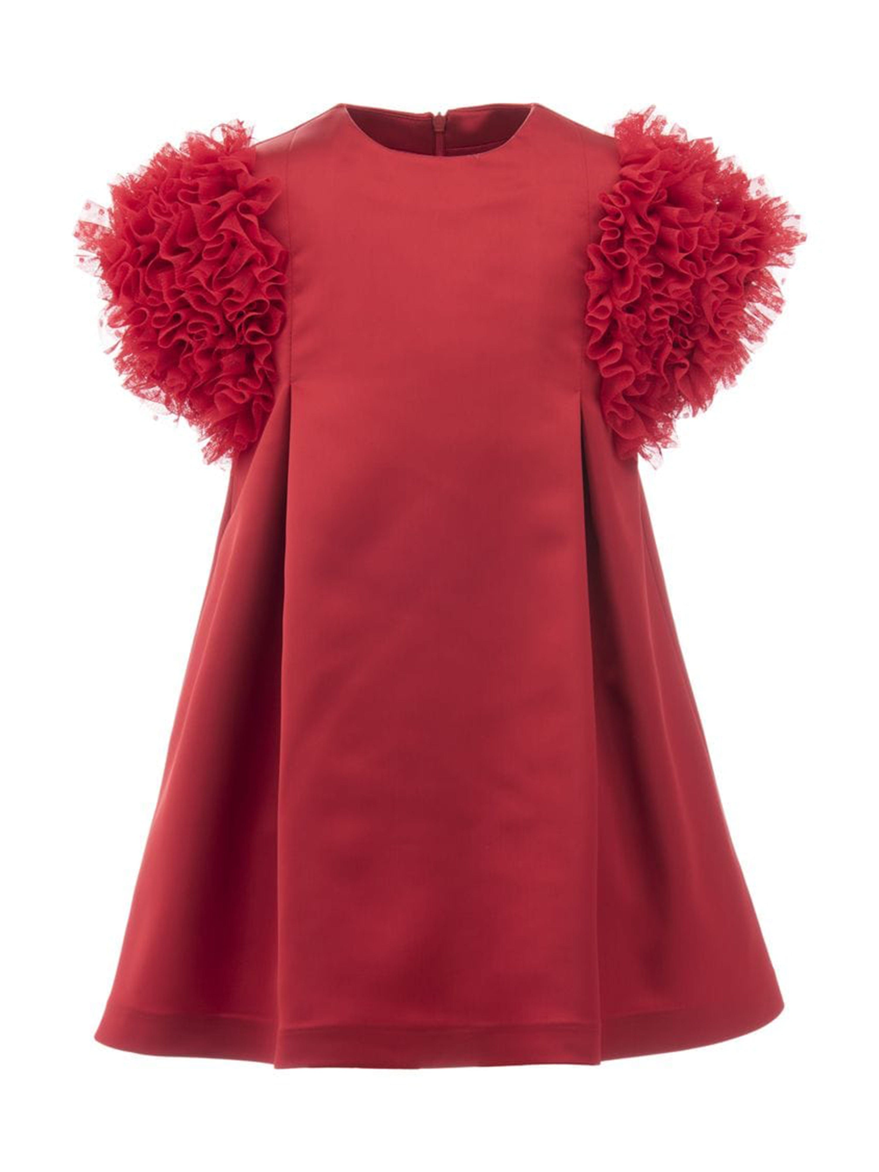 Red Ruffle Sleeve Dress | Childsplay Clothing