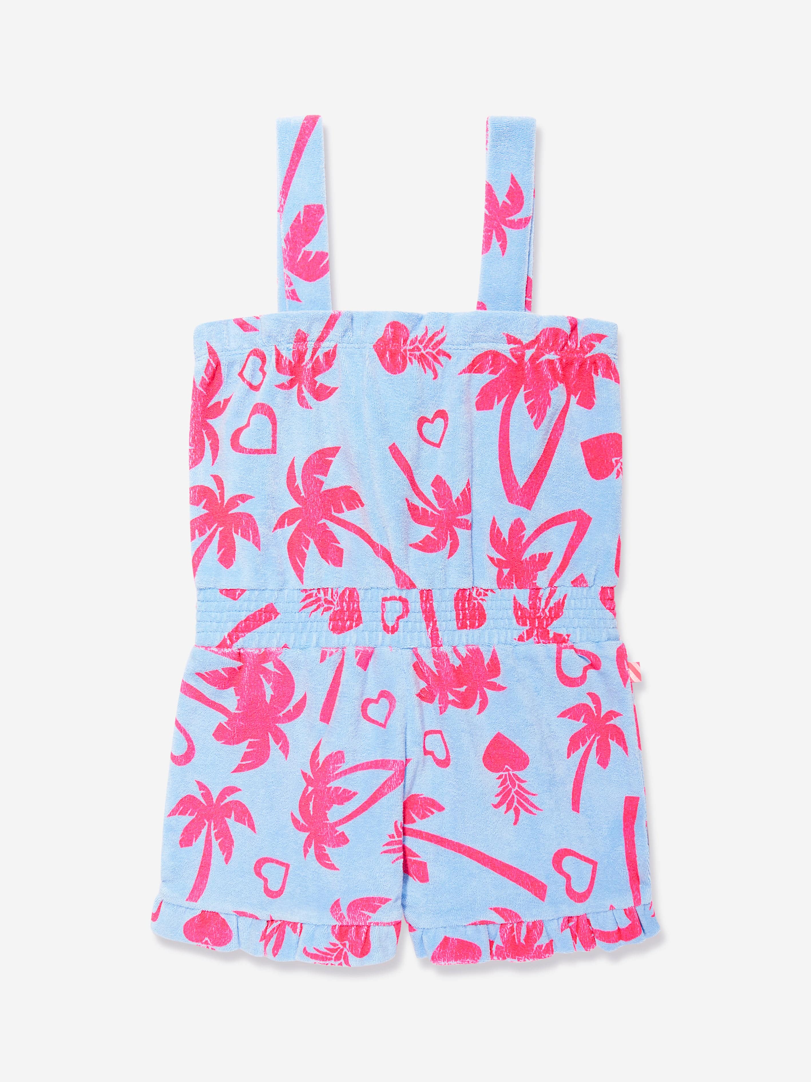 Billieblush Girls Palm Trees Beach Playsuit in Blue | Childsplay Clothing