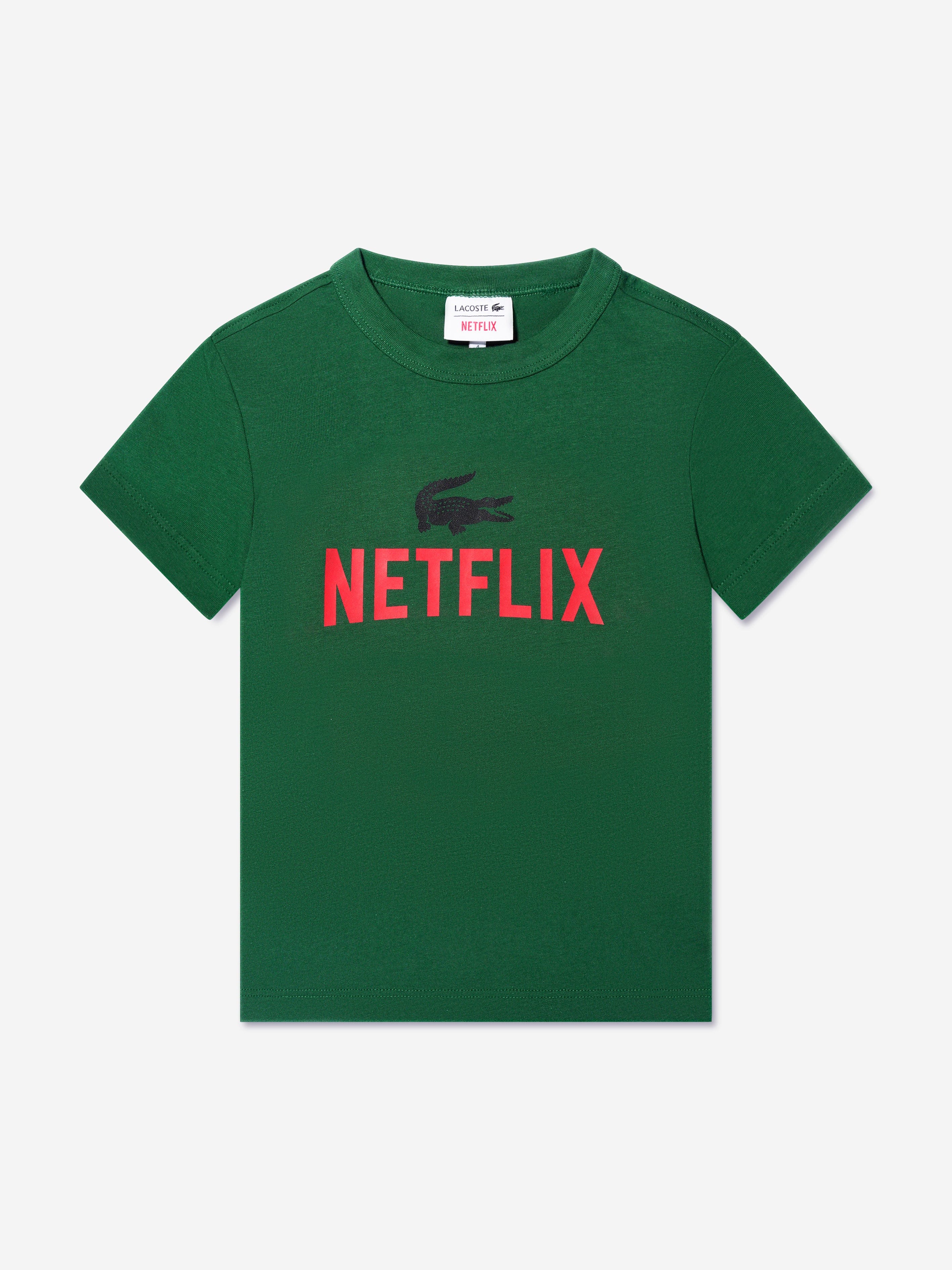 Lacoste Kids Netflix Logo T-Shirt in Green | Childsplay Clothing