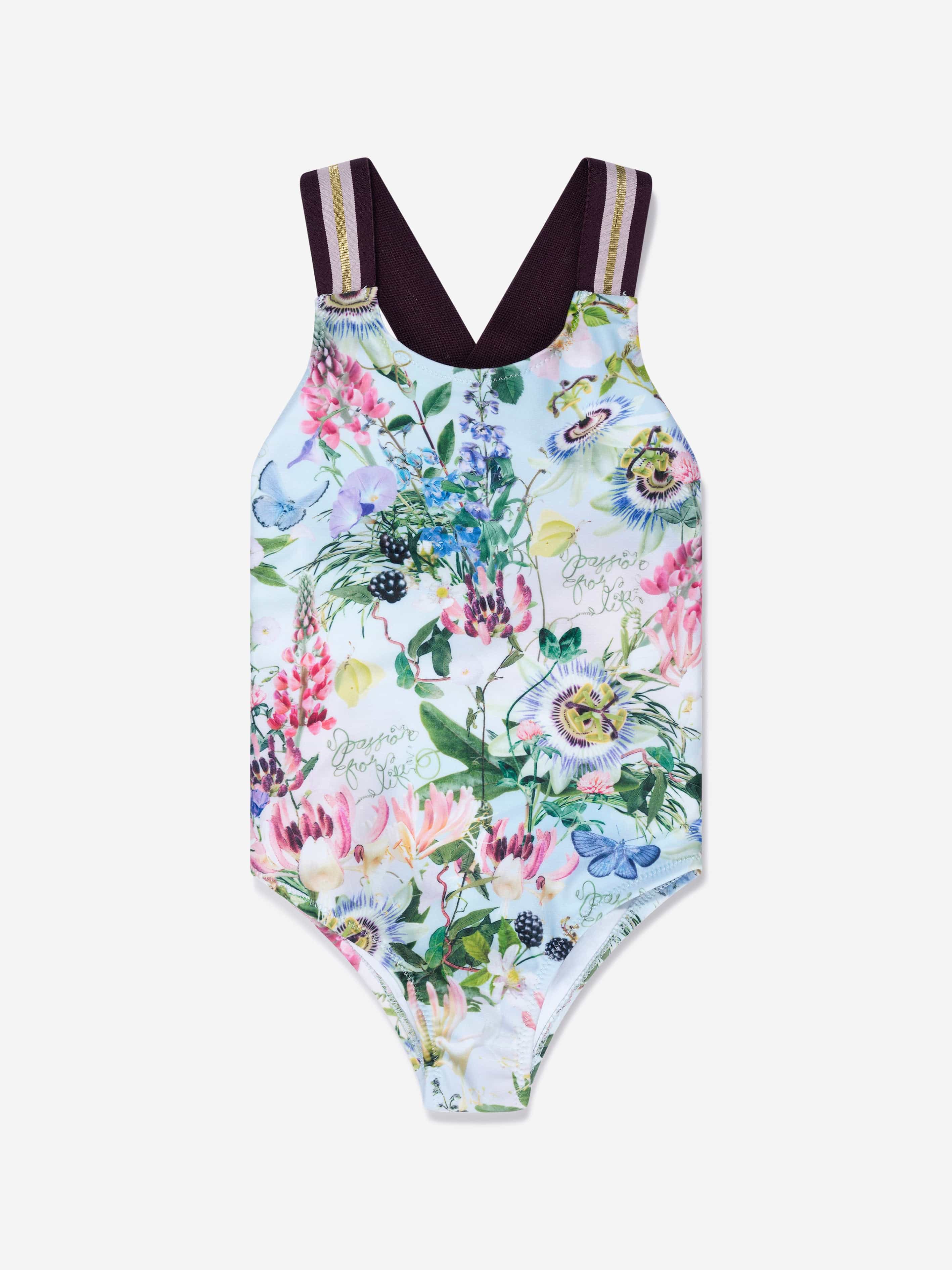 Molo Girls Floral Print Neve Swimsuit In Multicolour | Childsplay Clothing
